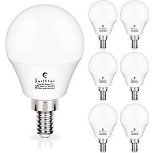 Sailstar Candelabra LED Light Bulbs 60-Watt Equivalent, Daylight White 5000K, E12 Candelabra Base, 6 Watt A15 LED Bulbs for Ceiling Fan, Vanity Mirror Light | 6-Pack