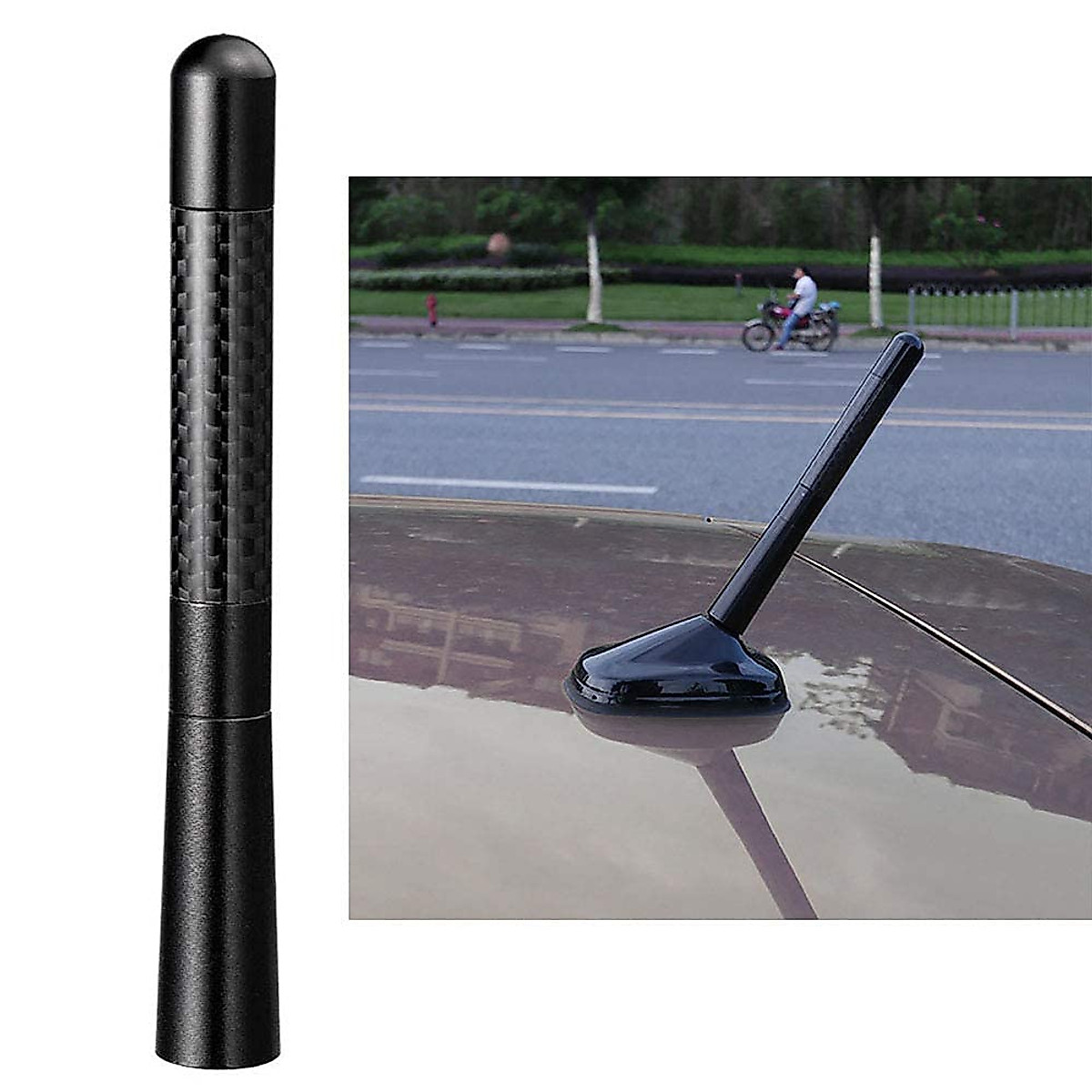 Bingfu Car Radio Antenna Mast Carbon Fiber Truck Antenna Replacement for Ford F150 Raptor F250 F350 F450 Super Duty, Dodge RAM 1500 2500 3500, Toyota, Nissan, Jeep