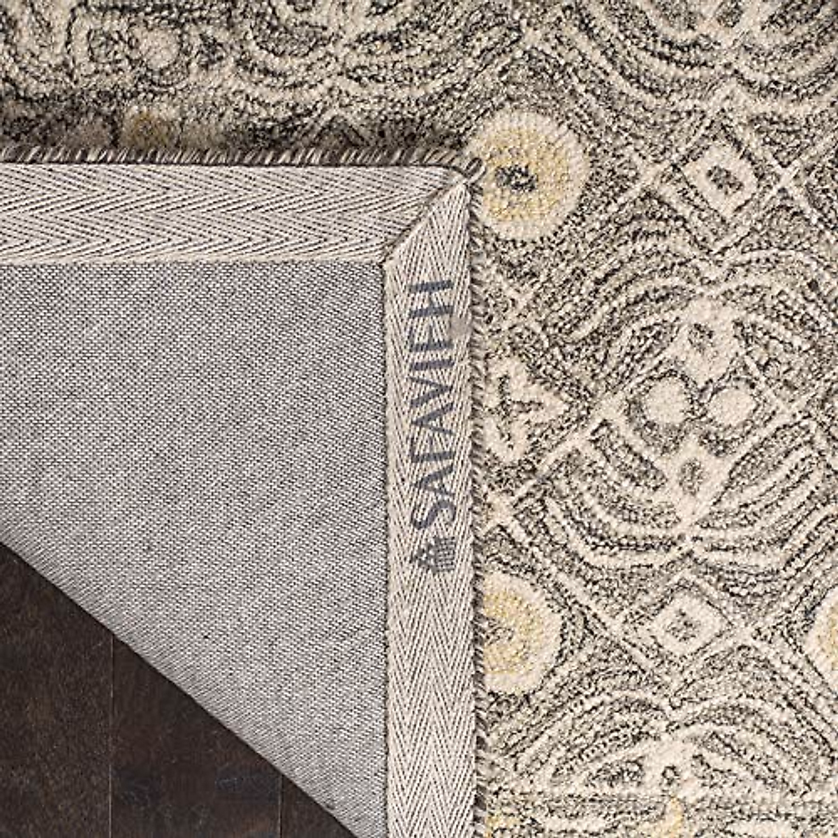 SAFAVIEH Micro-Loop Collection 5' Square Charcoal/Ivory MLP801H Handmade Premium Wool Area Rug