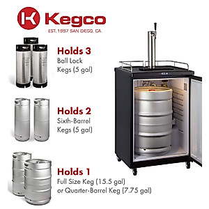 Kegco Kegerator, Single Tap, Stainless Steel