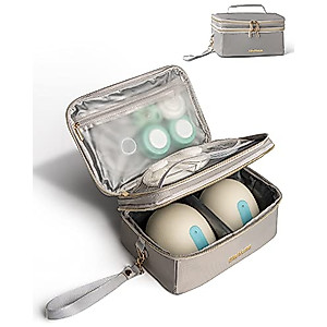 Storage Bag Compatible with Willow, Elvie, Carrying Case for Wearable Breast Pump (Grey)