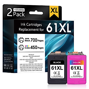 YATUNINK Remanufactured Replacement for HP 62XL 62 XL Black Color Ink Cartridges to Use with Envy 5640 5642 5643 5646 5660 7640 7645 OfficeJet 5740 5745 5746 200 250 Printer(2 Pack)