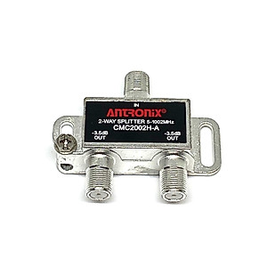 Antronix CMC2002H-A 2-Way Horizontal Splitter -3.5dB 5-1002 MHz High Performance for Coax Cable TV & Internet