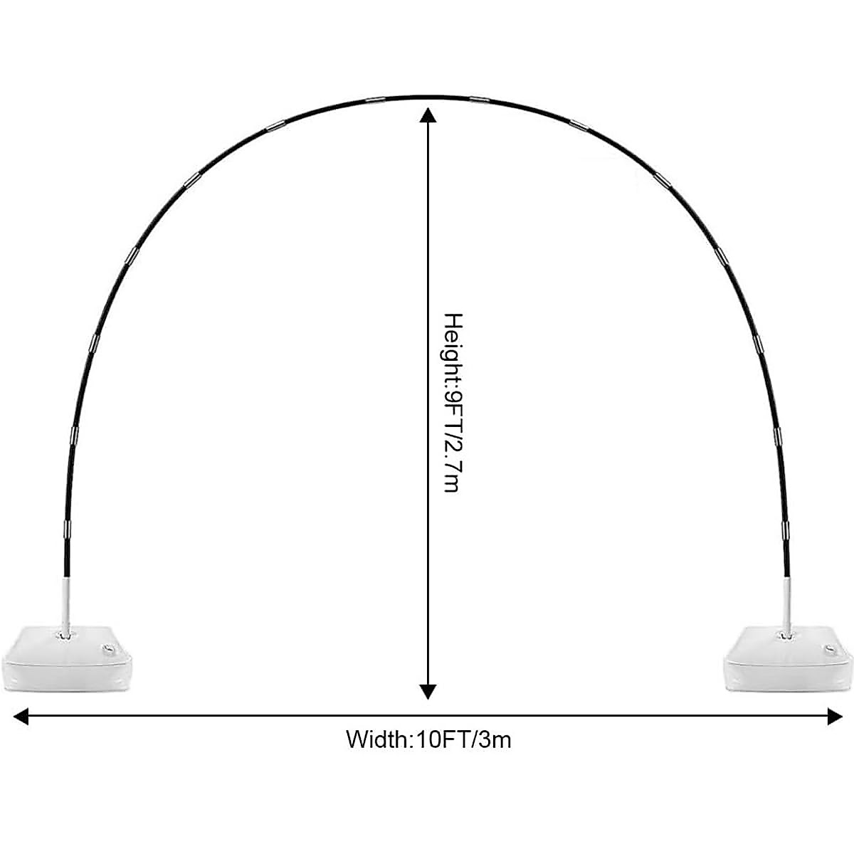 Balloon Arch Stand,10 Feet W x 9 Feet H Adjustable Balloon Arch Kit with Base,Balloon Clip,Balloon Strip,Tie Tool,Balloon Arch Frame for Ceremony,Wedding Birthday Party Baby Shower Decoration
