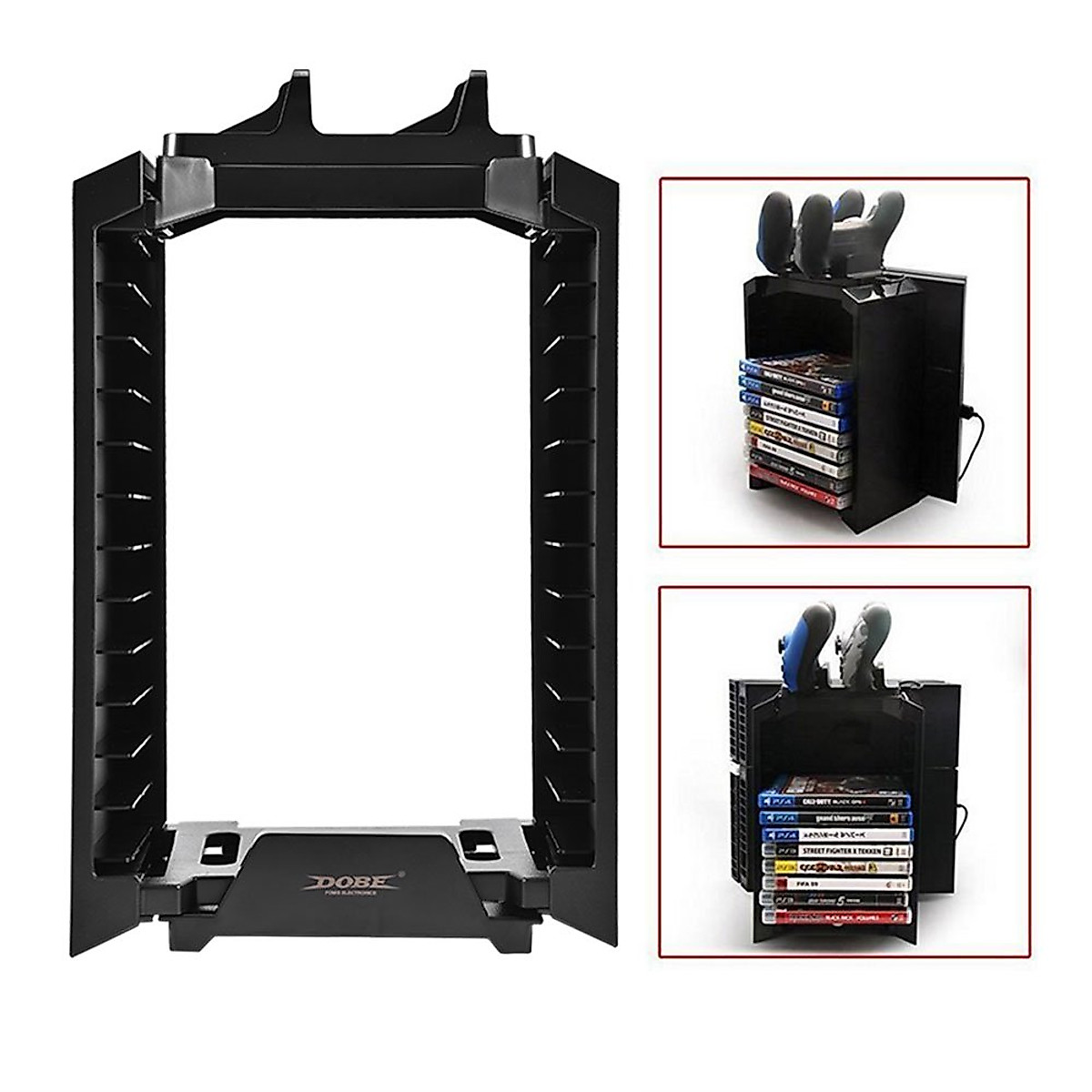 Vertical Console Stand Cooling Fan Game Disk Rack Holder for PS4 Slim PRO XboxONE S