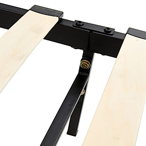 GINGVAT Queen Size Upholstered Platform Bed Frame with Lights and Height Adjustable Headboard, Fashion Square Stitched Button Tech Cloth, Modern Bedroom Furniture, Beige