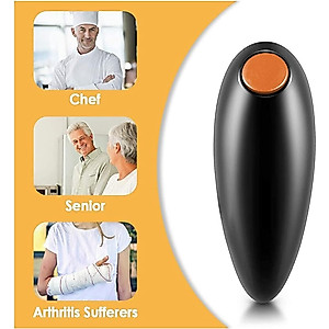 YXZMZ Electric Can Opener One Touch Automatically open the can for Any Size Smooth Edge Electric Can Opener for Seniors, Arthritis, and Chef, Black