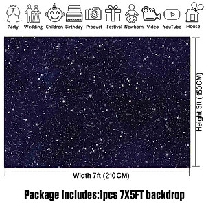 7x5FT Soft Fabric/Polyester Night Sky Star Universe Space Starry Photography Backdrops Kids Boy or Girl Birthday Party Decor Photo Background Banner