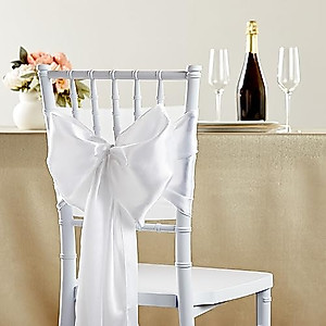 10-Pack White Satin Table Runners for Rectangular and Round Tables, Weddings, Baby Showers, Birthday Parties, Banquets, Events Decorations (White, 108.2x11.8 in)