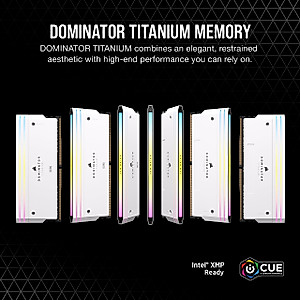 CORSAIR DOMINATOR TITANIUM RGB DDR5 RAM 32GB (2x16GB) DDR5 6000MHz CL30 Intel XMP iCUE Compatible Computer Memory - White (CMP32GX5M2B6000C30W)