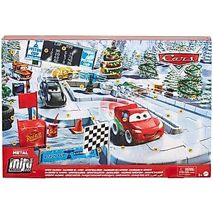 Disney Pixar Cars Minis Advent Calendar, One A Day Storytelling Racecar Accessories and Surprises, Holiday Gift, Family Christmas Activity, Present for Kids Age 3 Years and Older