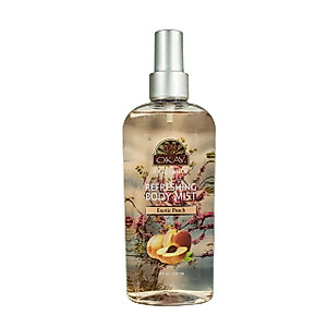 OKAY Fragrance Exotic Peach Body Mist - Body Spray for Women, Light Perfume Mist for Skin, Clean Refreshing Scent, Uplifting and Fruity, Silicone and Paraben Free - 8 Fl Oz