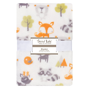 Trend Lab Plush Baby Blanket, Green Forest Pals