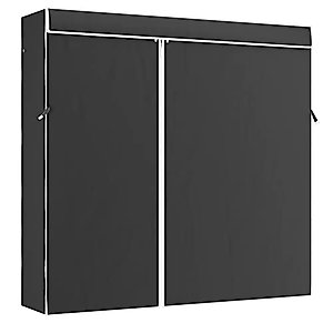 VIPEK Garment Rack Cover for V6, Large Size Dustproof Clothes Cover Oxford Fabric Clothing Rack Covers with Zipper, 75.6" L X 18.5" W X 75.2" H, Black