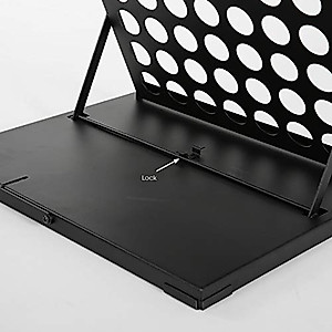M&T Displays Foldable Counter with Perforated Literature Holder and Carrying Bag, Magazine Rack, Brochure Display Stand, Catalog Leaflet, Flier for Fair, Conference, Shows (Black, 2X(8.5x11))
