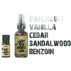 Frankie & Myrrh Livin' The Wood Life Roll On | Vanilla Cedar Patchouli Essential Oil Roll On Perfume/Cologne | Earthy, Sweet Aromatherapy