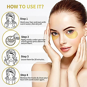 NAZANO Under Eye Patches - 30 Pairs - 24K Gold Eye Mask- Puffy Eyes & Dark Circles Treatments,Reduce Under Eye Bags and Smooth Wrinkles,Eye Skin Care Pads With Collagen
