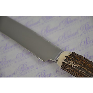 Cased Genuine Genuine Stag Horn/Antler Handle 2 Piece Carving Set Cased Made in Sheffield England