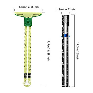 2 Pieces Sewing Gauge Sewing Measuring Tool, 5-in-1 Sliding Gauge Measuring Sewing Ruler Tool Fabric Quilting Ruler for Knitting Crafting Sewing Beginner Supplies