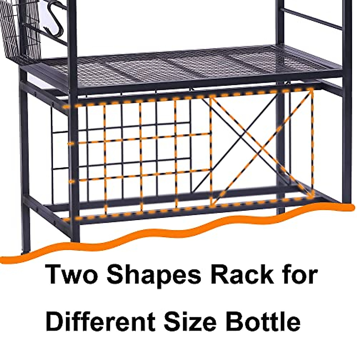 Coffee Bar Cabinet with Glass Holder,Wine Rack Freestanding Floor,Wine Rack Table with Mug Rack and Bottle Holder, Floor Liquor Wine Cabinet Storage, Multi-use Bar Cabinet for Home Kitchen Dining Room