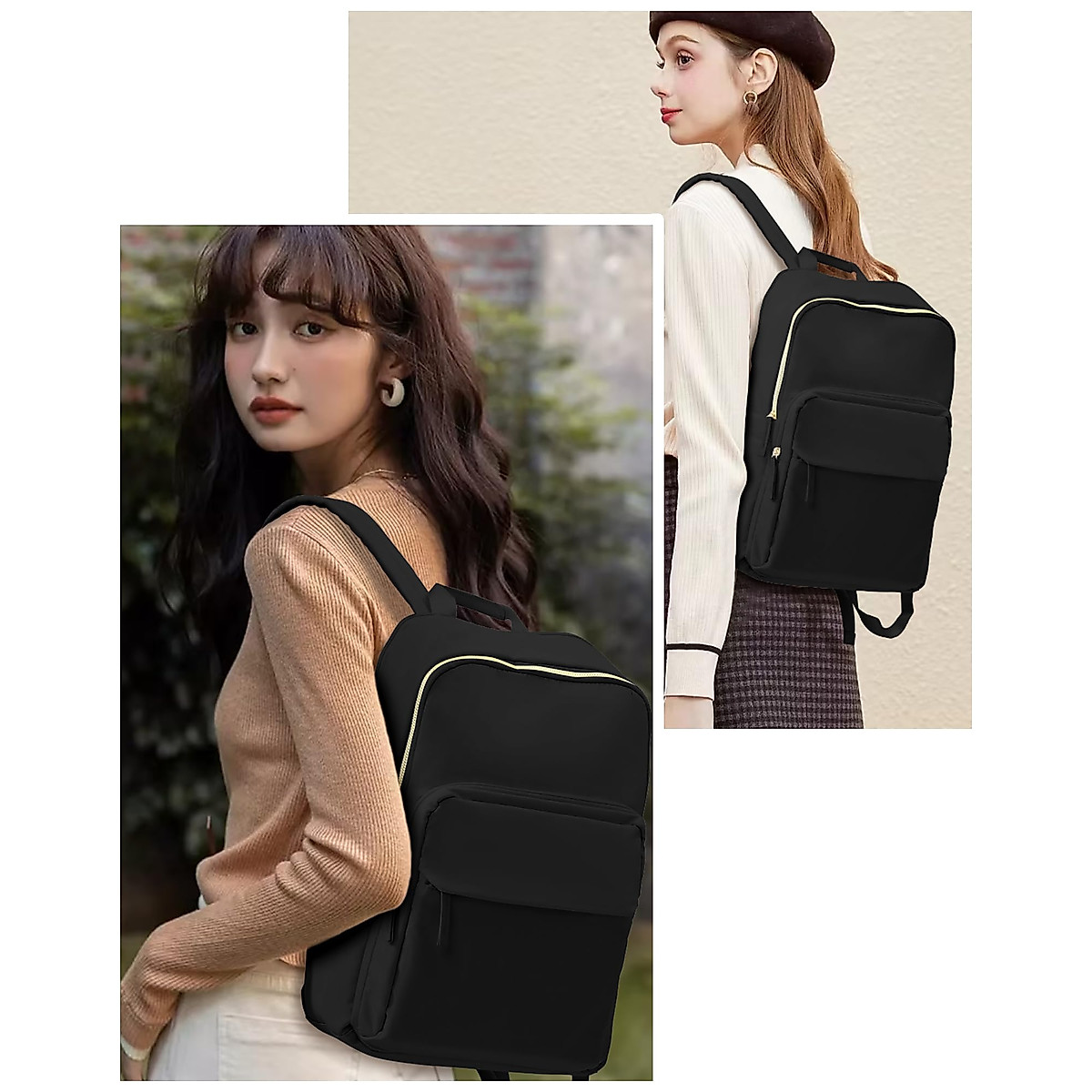 Laptop Backpack Women Teacher Black Backpack Work Computer Backpack with Laptop Compartment College Waterproof Anti Theft Backpack Casual Daypack Business Travel Backpacks for Women Carry On Bag