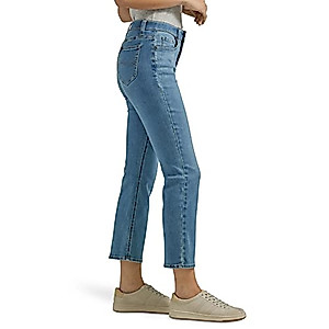 Lee Women's Ultra Lux Mid-Rise Demi Boot Crop Capri Jean, Vintage Grace, 10 Reg
