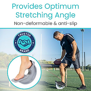 Vive Foot Rocker - Calf Stretcher for Achilles Tendinitis, Heel, Feet, Shin Splint, Plantar Fasciitis Pain Relief - Stretches Strained Leg Muscle - Ankle Wedge Stretch Improves Flexibility (Standard)