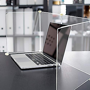 100FIXEO Sneeze Guard Panel Guard Panel for Desk Transparent Partition Board Student Partition Class Tabletop Dining Room Partition Protective Board 4PCS