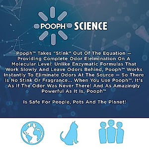 Pooph Pet Odor Eliminator, 32oz Spray - Dismantles Odors on a Molecular Basis, Dogs, Cats, Freshener, Urine, Poop, Pee, Deodorizer, Natures, Puppy, Fresh, Clean, Furniture, Potty, Safe