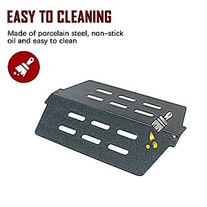 Uniflasy 7622 Heat Deflector for Weber Genesis 300 Series, Genesis E310 E320 E330 S310 S320 S330 Grill Parts with Front Control Knobs (2011 & Newer), Porcelain Steel Flavor Bar for Weber 65505 62756