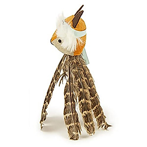 SmartyKat Toss-A-Fox Feather Toss & Chase Cat Toy, Randomly Selected Color - Brown OR White, One Size