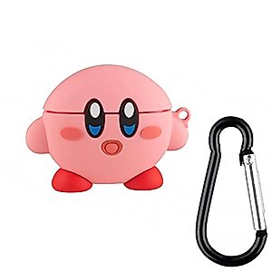 3D Kirby Case Compatible for Airpods Pro/Pro 2nd Generation Cute Cartoon Anime Air pod Pro Case Unique Kirby Shape Kids Teens Girls Women Soft Silicone Case for Airpod Pro with Keychain