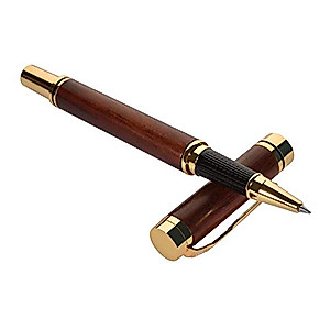 iMeaniy Nice Wooden Ballpoint Pen Gift Set-Elegant Fancy Writing Set for Men Women Graduation Business Signature Executive Christmas Gift,Luxury Pen with Gift Box,2 Extra 0.5mm Refills,Black Gel Ink