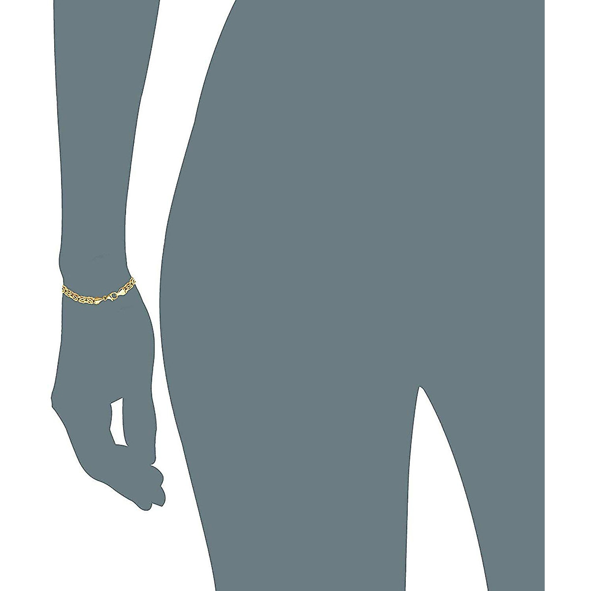 MCS Jewelry 14K Yellow Gold Byzantine Bracelet 6mm (Length: 7.25")