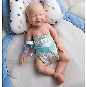 SERENDOLL 18.5 inch Realistic Full Silicone Baby Doll,Lifelike Reborn Baby Dolls, Toy, and Collectible Bald Girl (Girl)