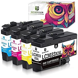 BINKSYLER Upgraded LC3033XXL LC3033 Ink Cartridges Replacement for Brother LC3033 LC3033XXL LC3035 Work for Brother MFC-J995DW MFC-J995DWXL MFC-J815DW MFC-J805DWXL Printer (BK/C/M/Y) 4 Pack