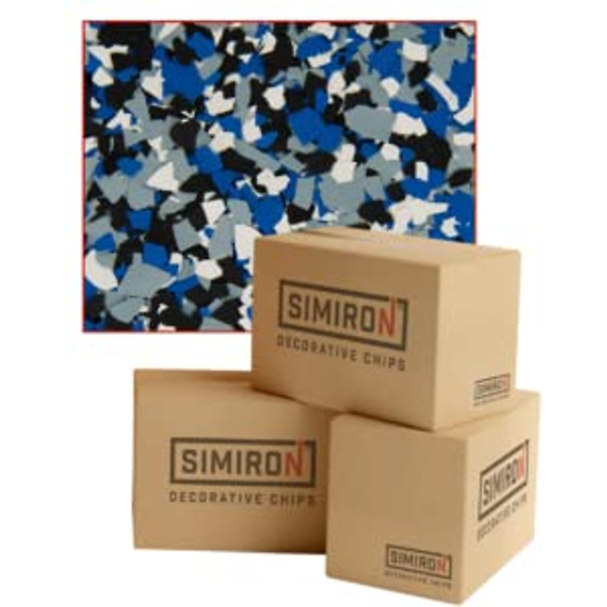 Simiron Vinyl Color Chip Flakes for Epoxy Floor Coating, FB-310 Orbit Blend 1/4", 40 lb Box