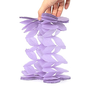 Purple White Lavender Party-Decorations Streamers-Garland - 12pcs Women Girl Birthday Supplies 4-Leaf Clover Paper Banners,Baby Bridal Shower Wedding Engagement Bachelorette Graduation Decor Ouruola