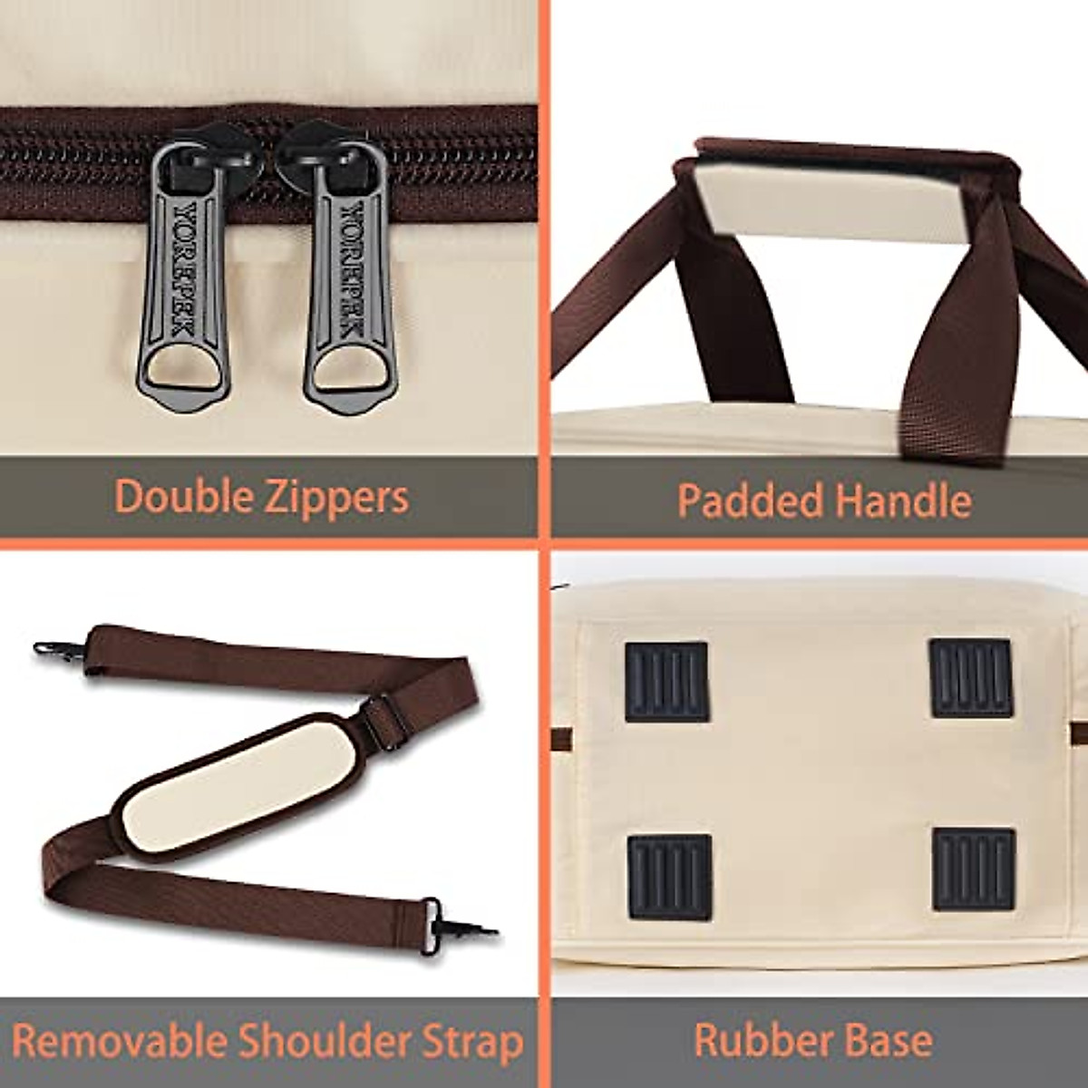 YOREPEK Carrying Case for PS5, Protective Travel Bag for PS 5 Console Controller, Large Capacity Storage Case Compatible with Playstation 5 Games Accessories Disk Digital Edition, Beige