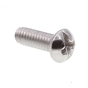 Prime-Line 9003493 Machine Screw, Round Head, Slotted/Phillips Combo, #8-32 X 1/2 in, Grade 18-8 Stainless Steel, Pack of 25