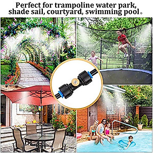 Hotop Brass Misting Nozzles 1/4 Inch Slip Lock Mister Nozzles Thread Misting Nozzle Tees with Plugs for Outdoor Cooling System Patio Misting System (20)