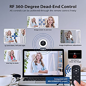VITADE Zoomable Webcam with Remote Control, 1080P 60FPS Streaming Webcam with Adjustable Ring Light and Tripod, Pro USB 5X Digital Zoom Webcam for Zoom/Skype Teams/Laptop/Mac Windows