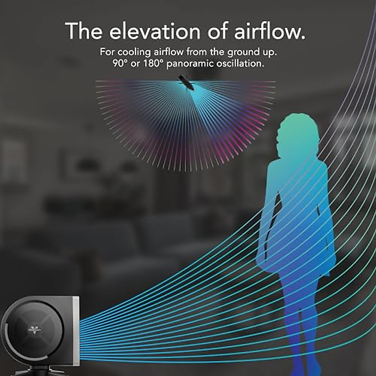 Vornado STRATA Compact Oscillating Fan with Remote, 19 Inch, High Velocity Air Circulator, Quiet Powerful Fan, 5 Speeds, Touch Control, Black