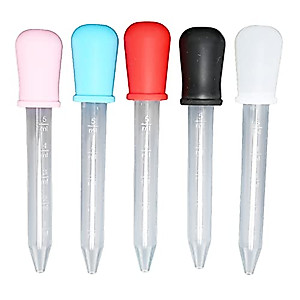 Liquid Transfer Dropper, Food Grade Silicone 5ml Calibrated Washable DIY Liquid Dropper for Crafts Projects