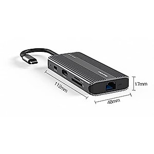USB C Hub Multiport Adapter,8 in 1 USB Docking Station USB C Hub,3.1 Adapter HD SD /TF Card Reader for MacBook Air Ipad Laptop Computer Peripherals