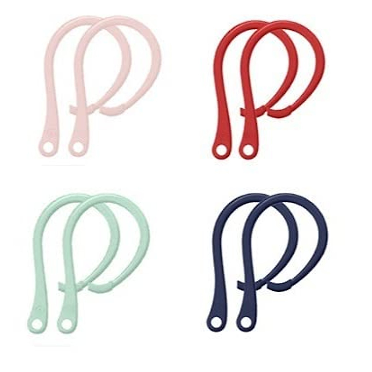 JNSA Ear Hook Compatible with Air Pods 3/2 / 1，AirPod Pro,4 Pairs Ear Hook Anti-Slip Comfortable Fit Sports Earhooks Accessories Pink/Red/Blue/Green PRBG