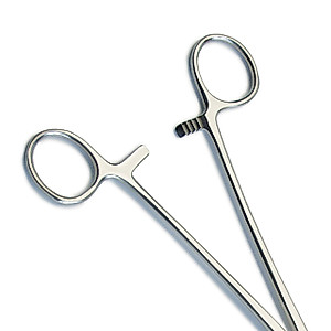 Grafco Foerster Sponge Forceps, Curved & Serrated Tips, 9.5" Long, 2734