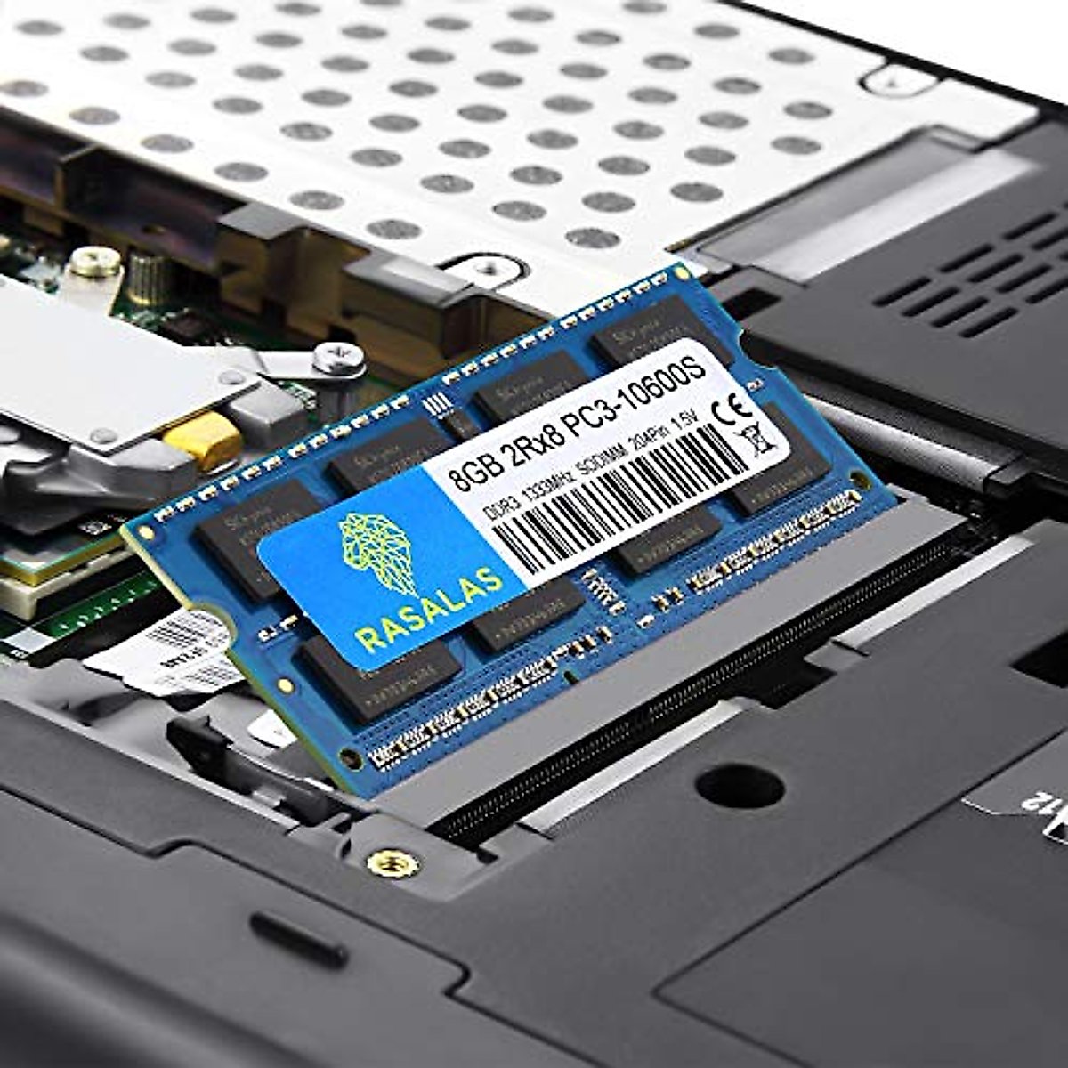 Rasalas 8GB DDR3 PC3-10600S DDR3 1333MHz 1.5V CL9 Ram 2RX8 PC3 204 Pin SODIMM Laptop Notebook Computer Memory Ram Module Chips