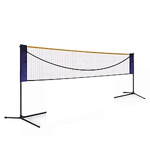 Portable Badminton Net Set, 20Ft 17Ft 12.6Ft Adjustable Sports Net with Poles Carrying Bag, Polypropylene Fiber Sports Net Set for Badminton, Tennis, Kids Volleyball, Pickleball