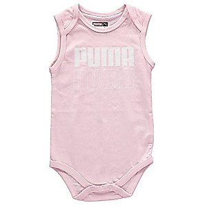 PUMA Baby Girls' Short Sleeve 5-Pack Bodysuit (12 Months, Chalk Pink)